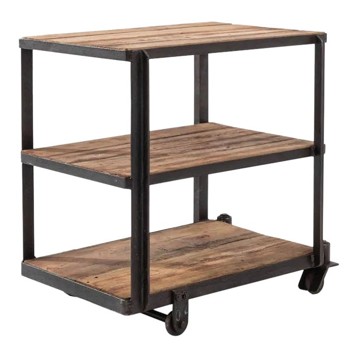 20th Century French Industrial Wheeled Storage Unit | Chairish