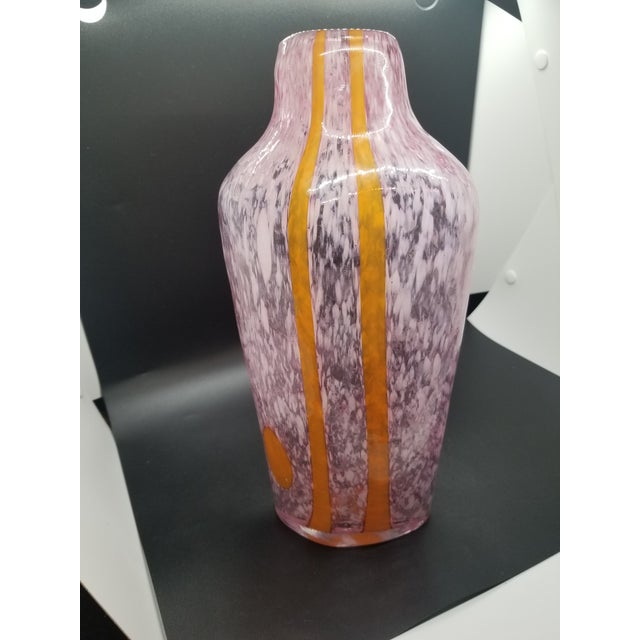 Contemporary Tall Mad Splash Art Glass Vase | Chairish