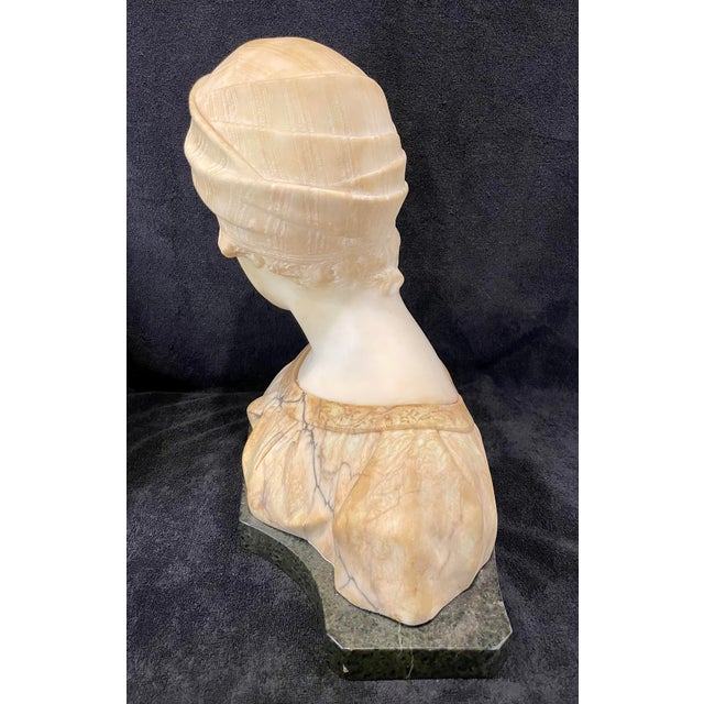 Vintage Art Deco Italian Alabaster Flapper Girl Bust Sculpture | Chairish