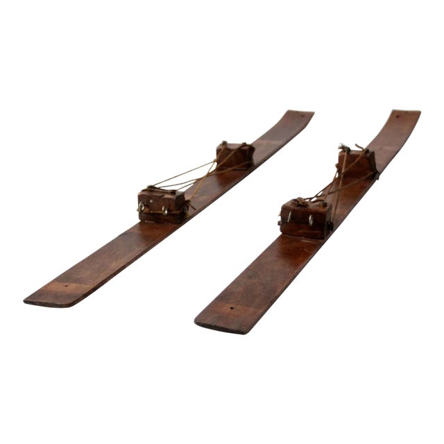 Vintage Wood Skis | Chairish