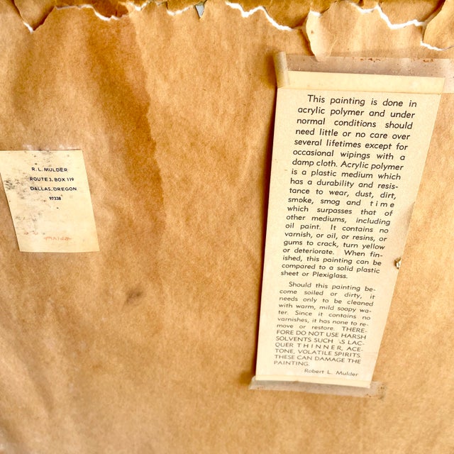 1960s Mid Century Modern Framed Acrylic Painting by Oregon Artist ...