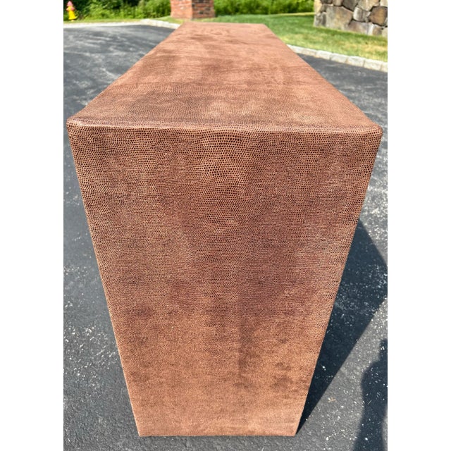 2010's Fendi Casa Chocolate Leather Faux Shagreen Wrapped Parsons ...