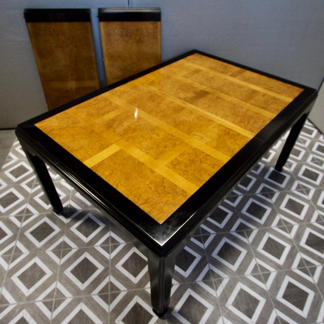 Century Raymond Sobota Chin Hua Collection Burl and Ebony Dining Table ...
