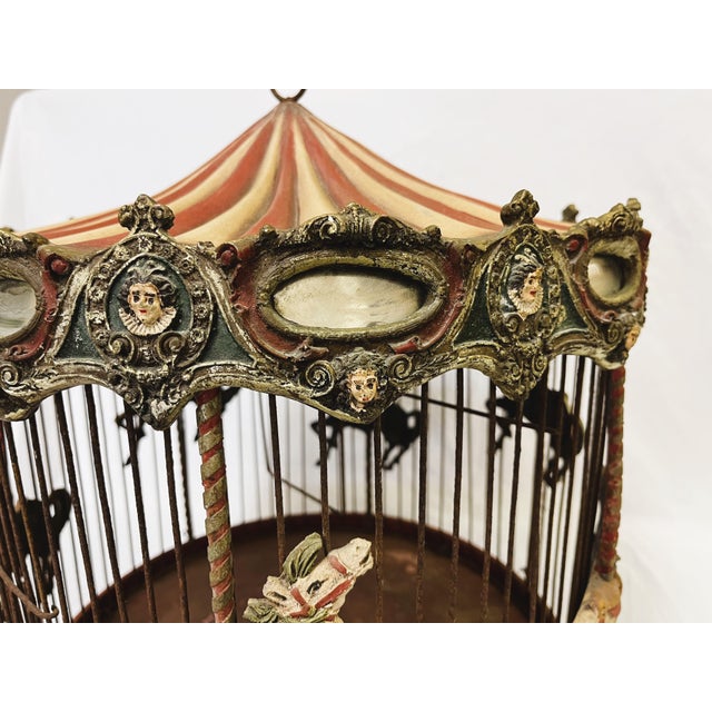 Early 1900's Hand Crafted Whimsical Circus Carousel Birdcage With ...