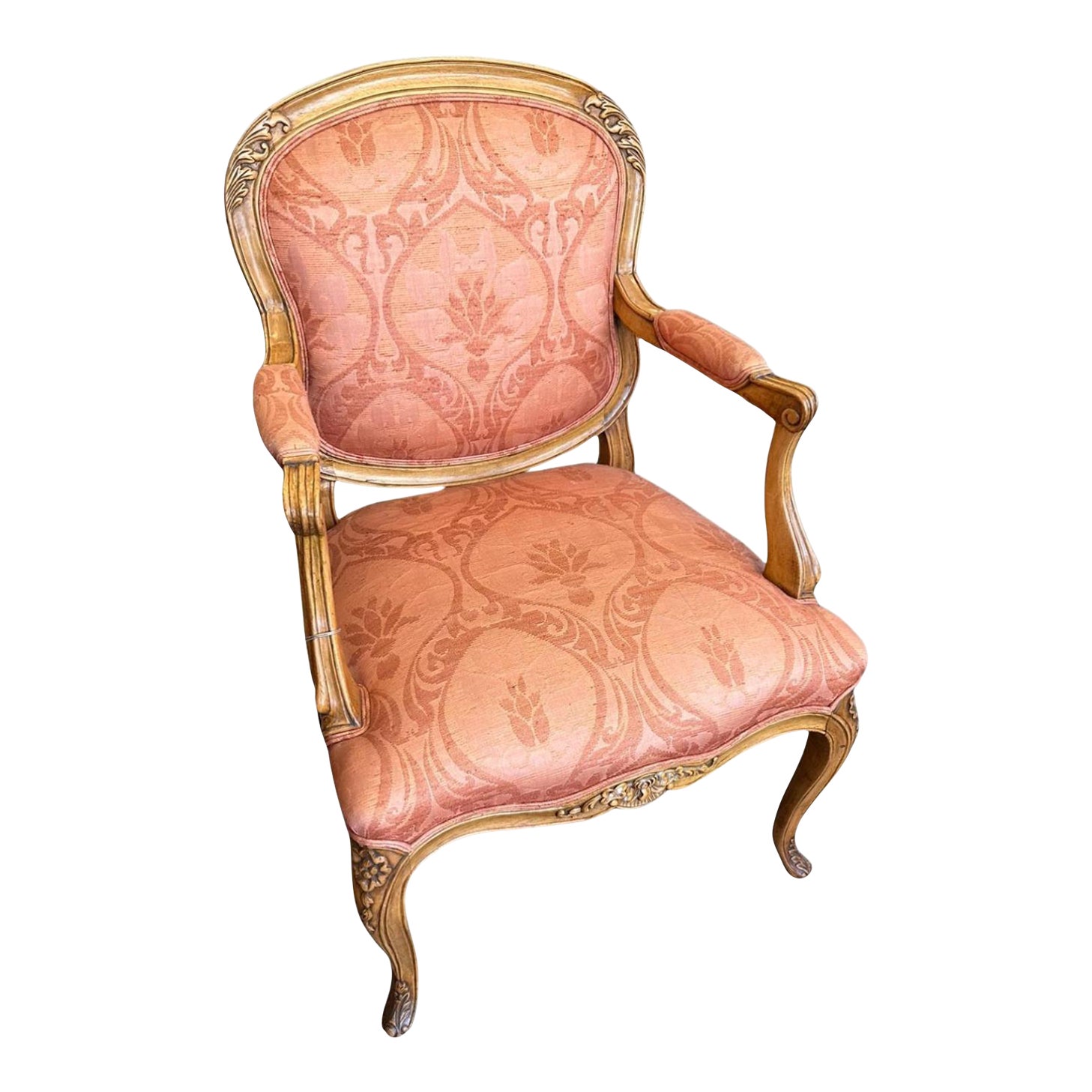 Burton-Ching Louis XV Style Birch Arm Chair | Chairish