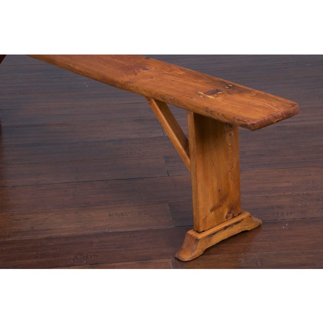19th Century Country French Farmhouse Mixed Wood Harvest Bench | Chairish