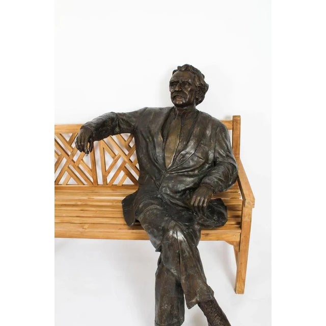 Vintage Life Size Sculpture of Albert Einstein on a Garden Bench, 20th ...