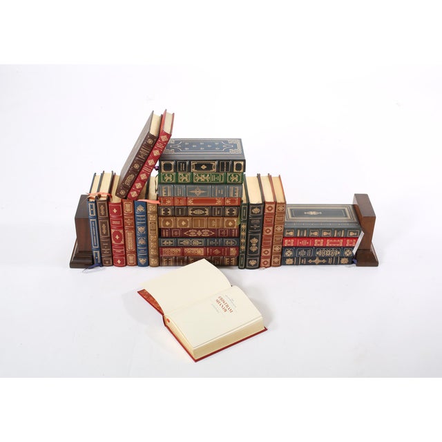 Collection Gilt Leather Bound Library Book Twenty Seven Volumes | Chairish