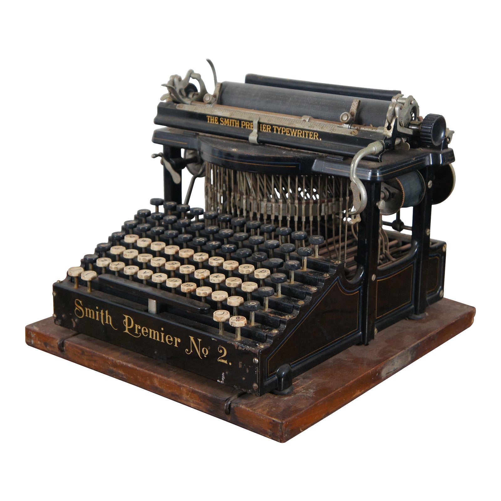 Antique 1896 Smith Premier No 2 Typewriter & Case Double Keyboard ...