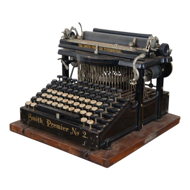 Antique 1896 Smith Premier No 2 Typewriter & Case Double Keyboard ...