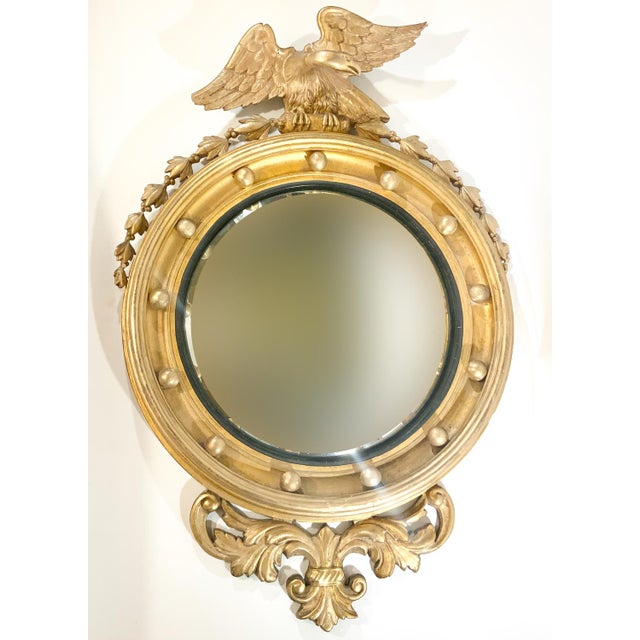 Late 19th Century American Federal Style Giltwood Convex Bullseye ...