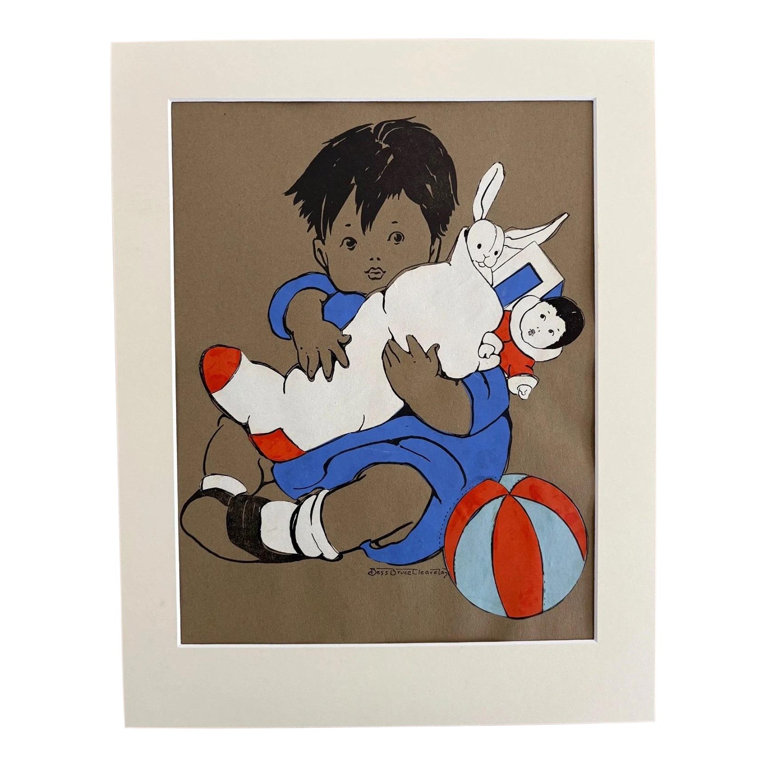 Antique Bess Bruce Cleaveland "Child Life" Poster w/Paper Collage in ...