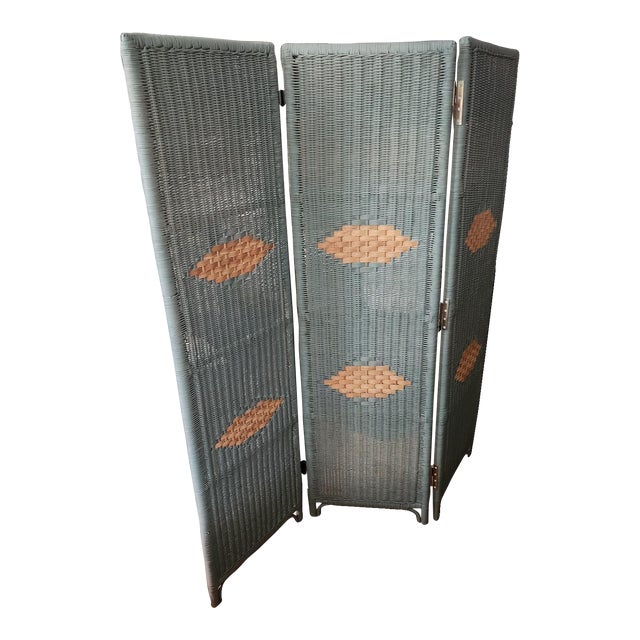 Vintage Wicker Rattan Folding Room Divider | Chairish