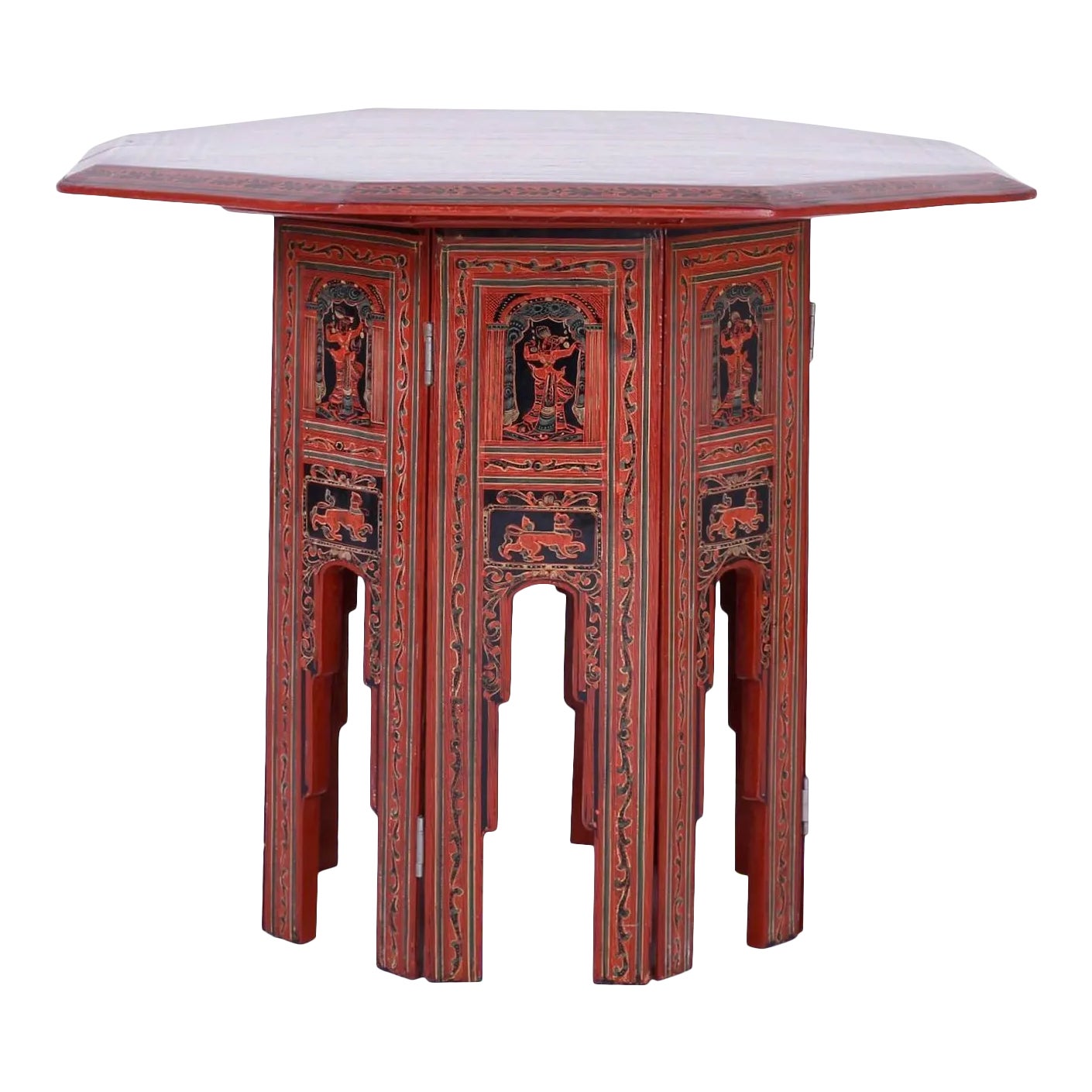 Exotic Thai Hand-Painted Table | Chairish
