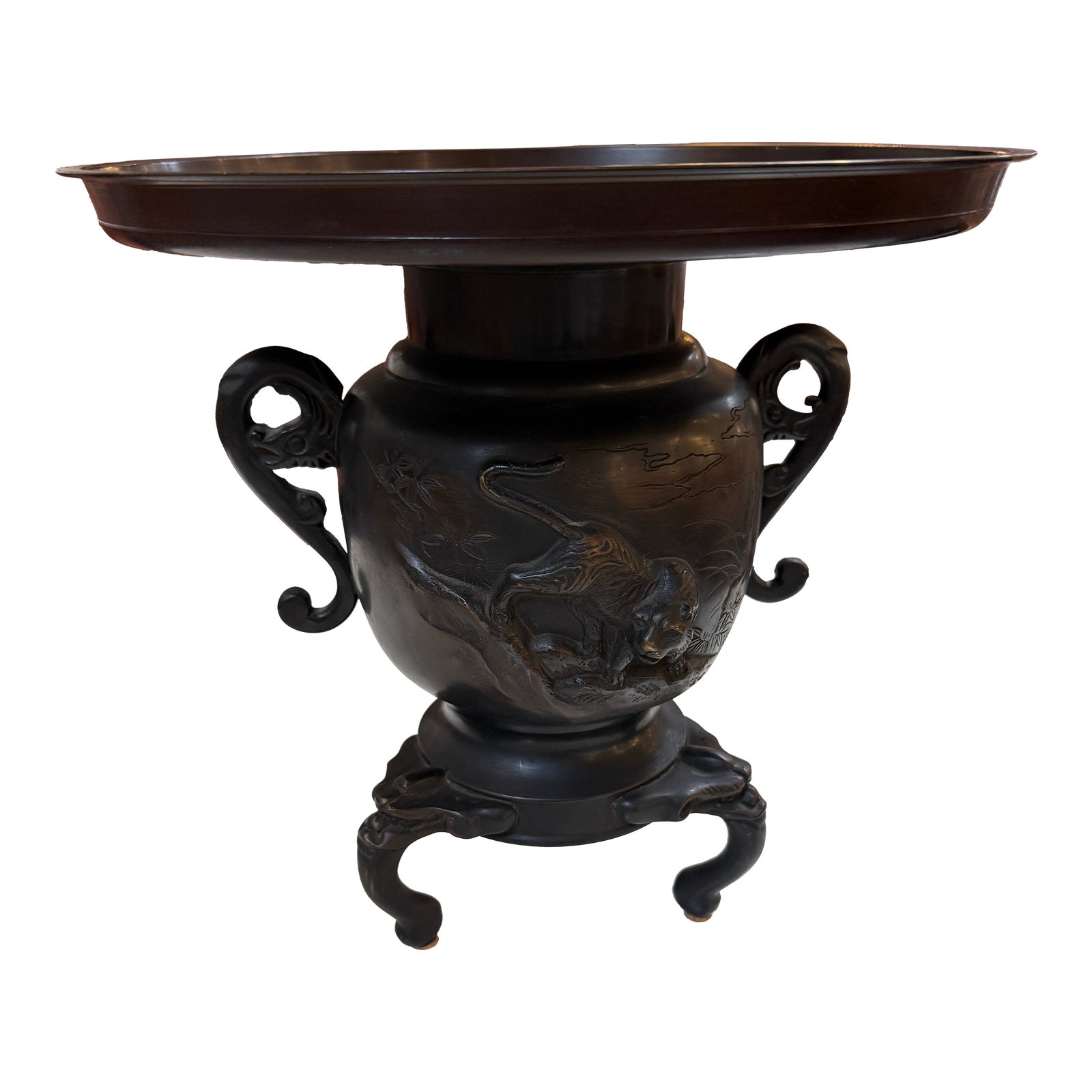 Fumiki Japanese Usubata Bronze Temple Vase, c.1850 | Chairish
