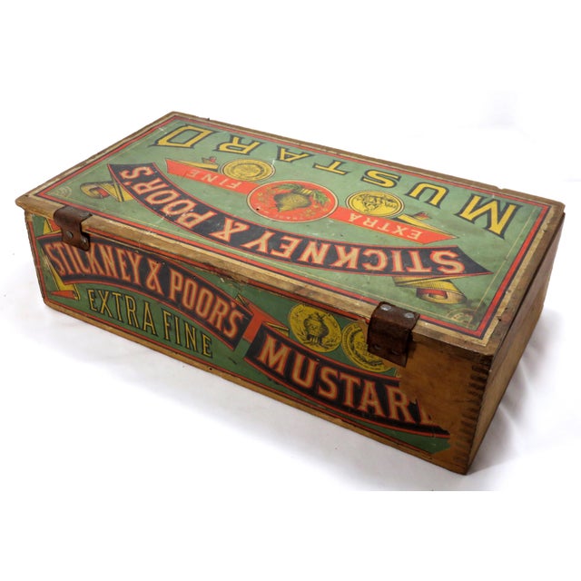 Antique Americana Country Store Mustard Crate | Chairish
