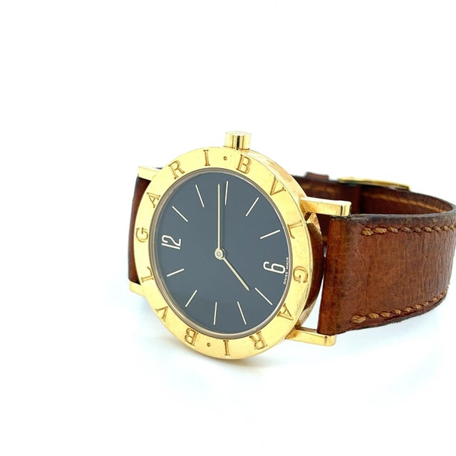 Bvlgari Vintage Mens Watch Ref. BB30 GI in 18K Yellow Gold & Leather ...