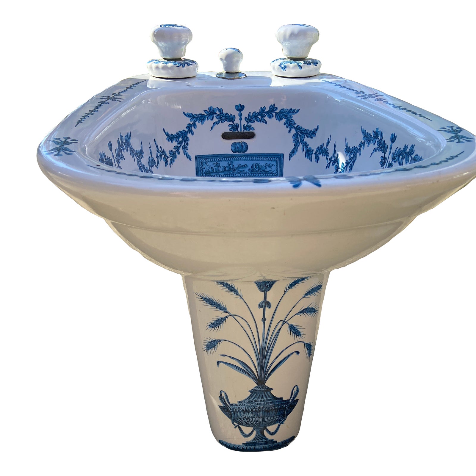 Mid 20th Century Regency Swan Hand Painted France Signed Porcelain Foot ...