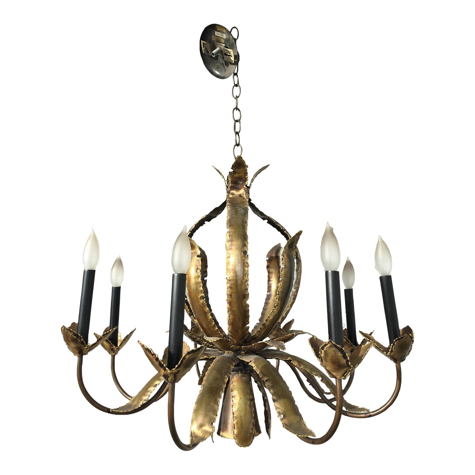 Mid 20th Century Tom Greene for Feldman Lighting Brutalist Torch Cut ...