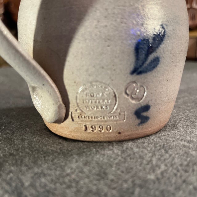 1990s Handmade Rowe Pottery Works Cobalt Blue Pitcher | Chairish