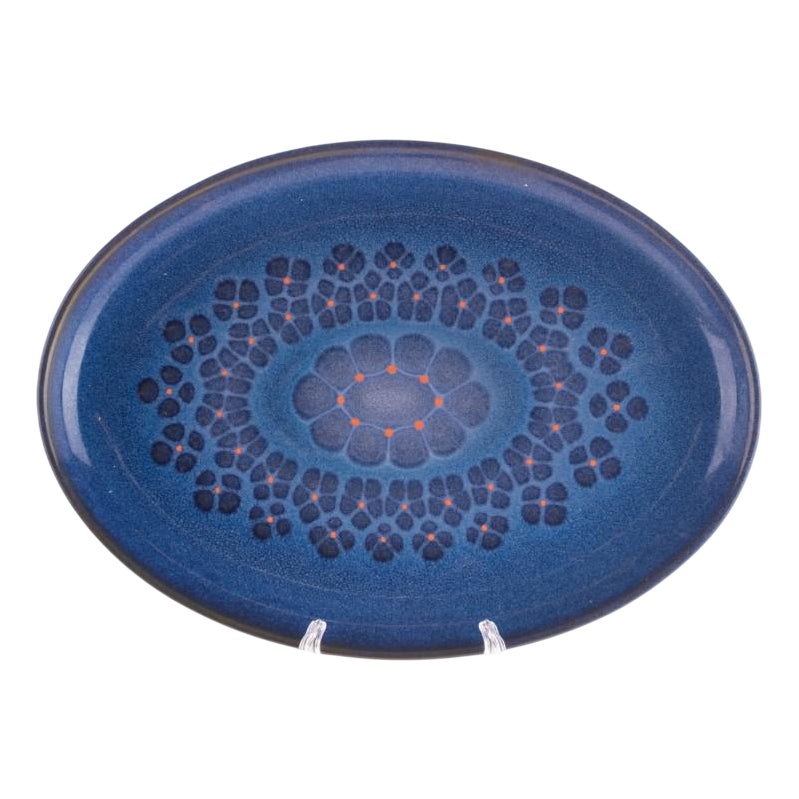 Mid Century Oval Midnight Blue Stoneware Pottery Platter from Denby ...