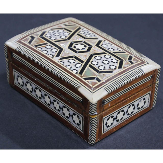 Moorish Middle Eastern Handcrafted Mosaic Decorative Box | Chairish