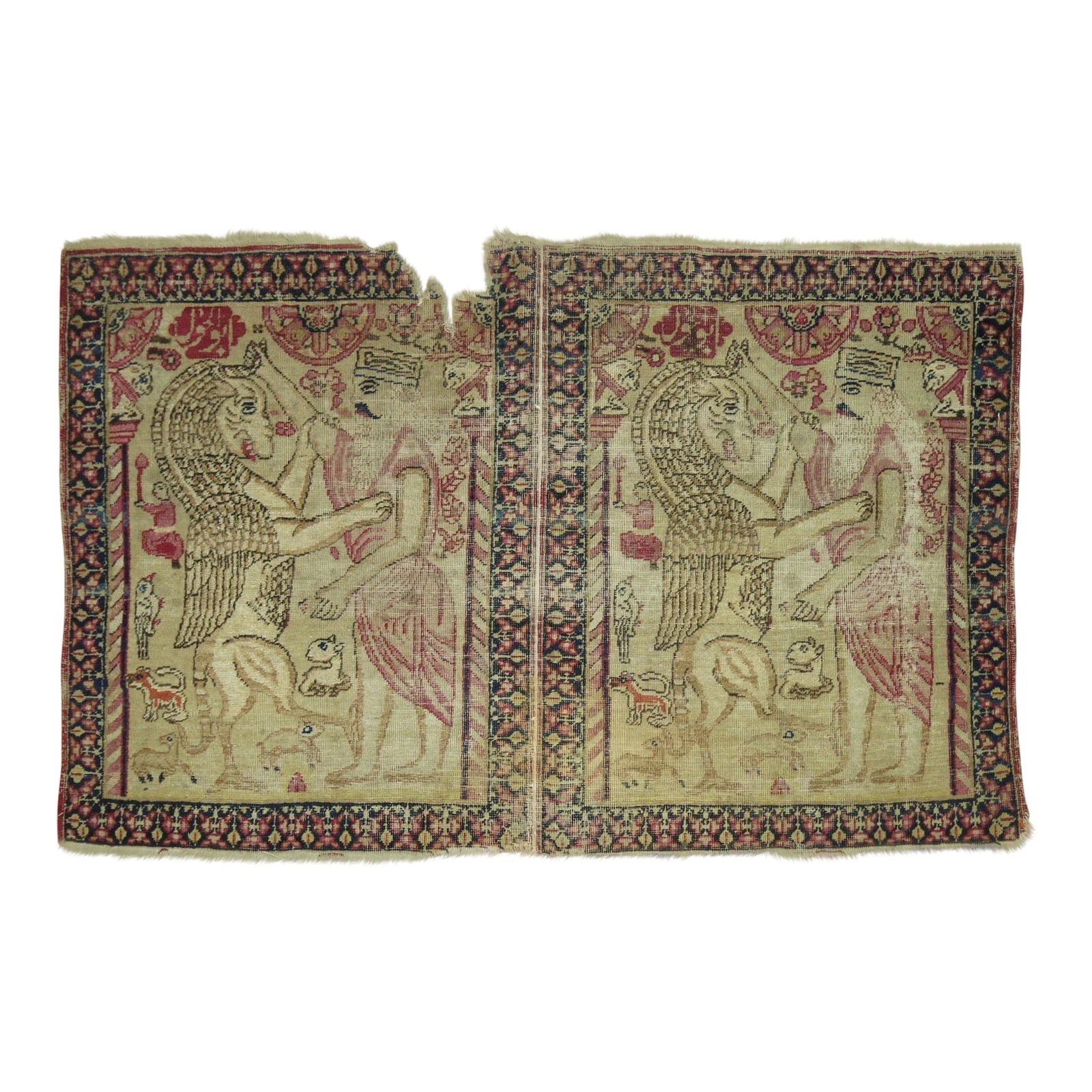 Pictorial Antique Mat | Chairish