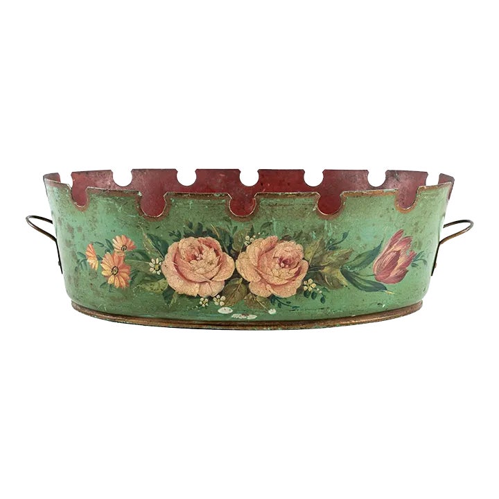 Large Antique 19th Century French Tole Monteith Verrier Rafraichissoir ...