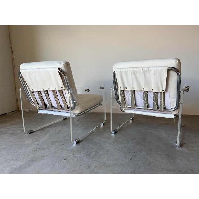 70's Mid Century Pace " Argenta" Lucite and Chrome Lounge Chairs- a ...
