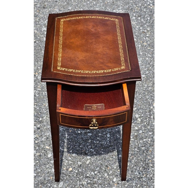 Columbia Manufacturing Inlay Genuine Mahogany and Tooled Leather Candle ...