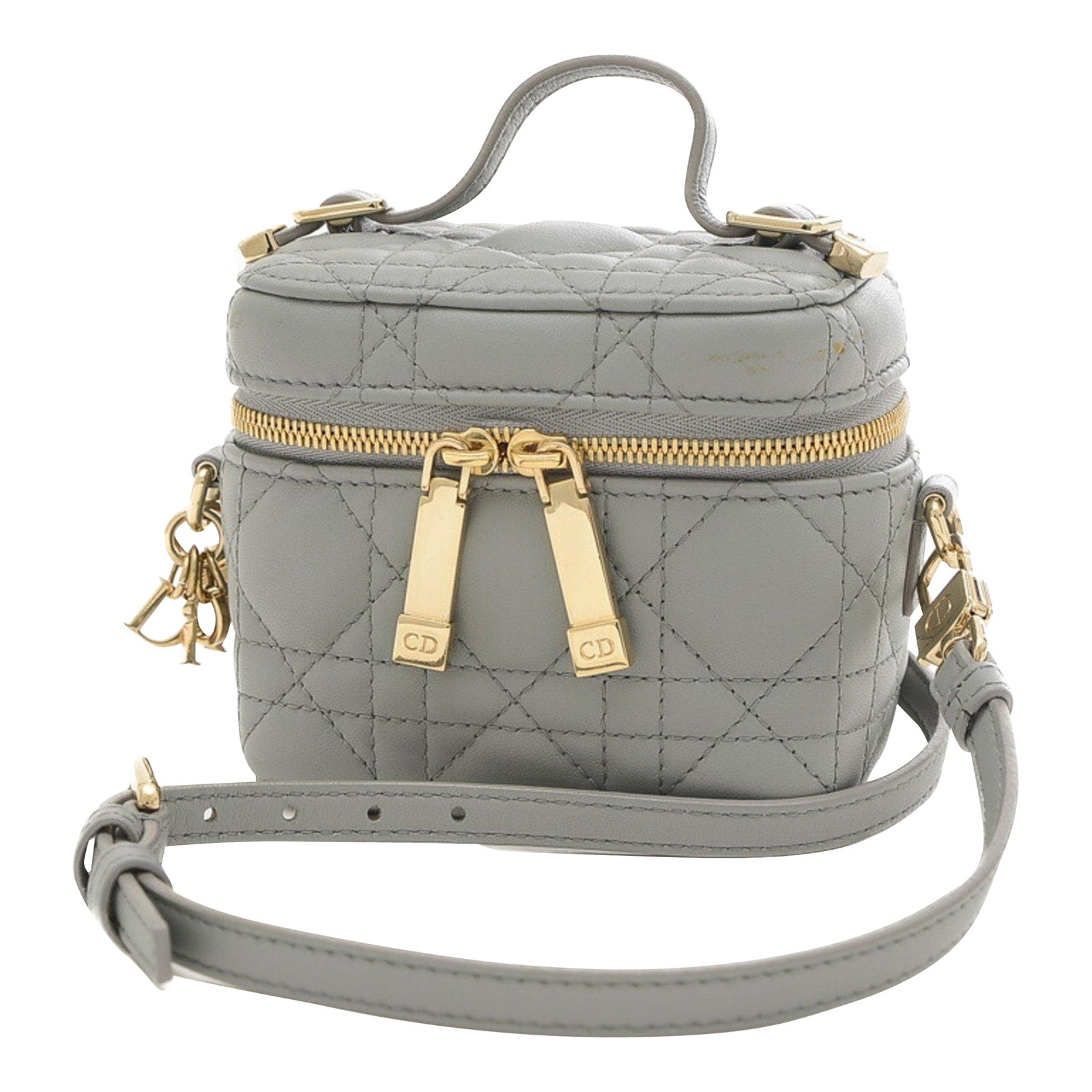 Christian Dior Dior Lady Cannage Micro Vanity Bag In Lambskin Greystone ...
