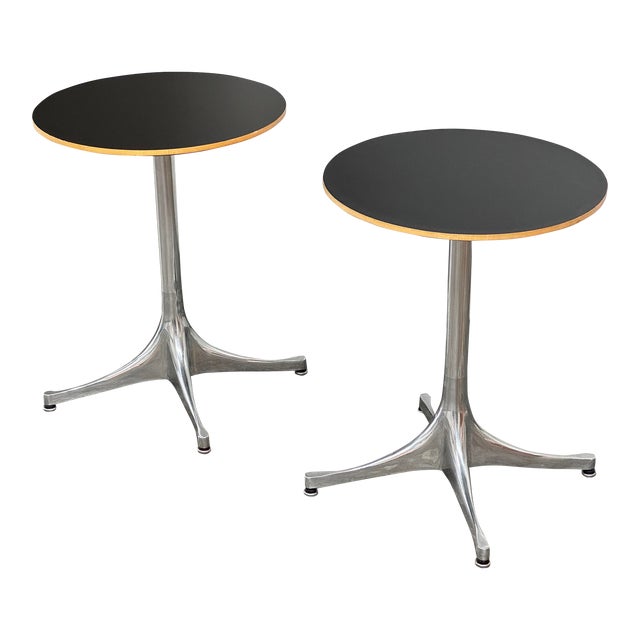 Herman Miller George Nelson Pedestal Side Tables, a Pair | Chairish