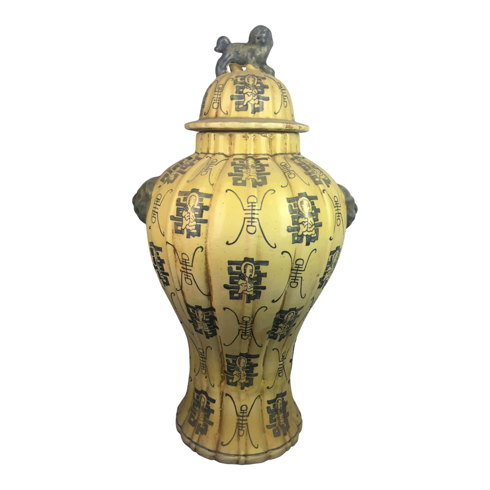 Large Antique Lidded Chinese Urn | Chairish
