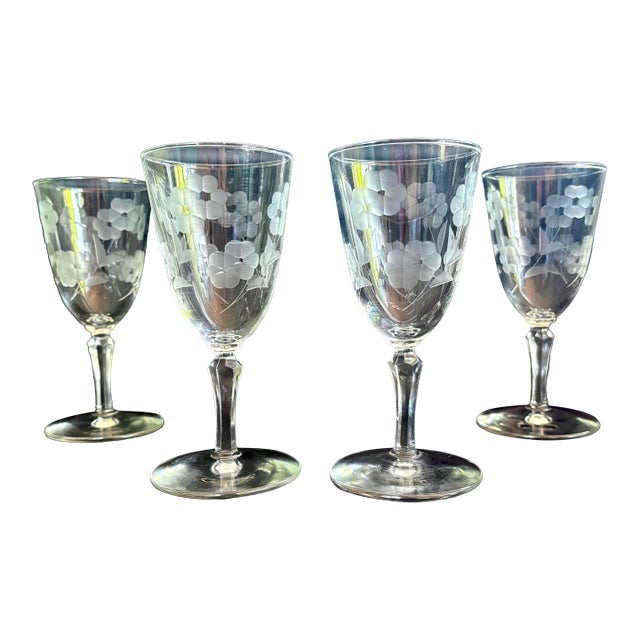 Vintage Libbey Embassy Wine Glasses Set of 4 | 1950s Mid Century ...