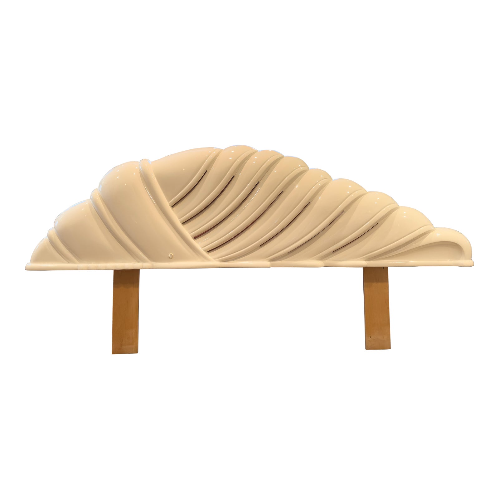 1980s Vintage Italian Post Modern White Light Up Shell Headboard | Chairish