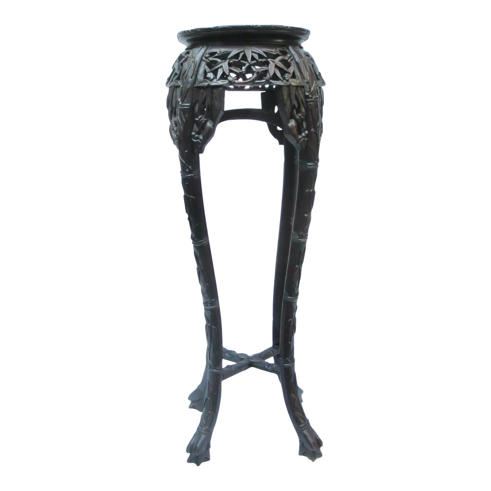 Antique Chinese Teak Vase Stand Circa 1900 | Chairish