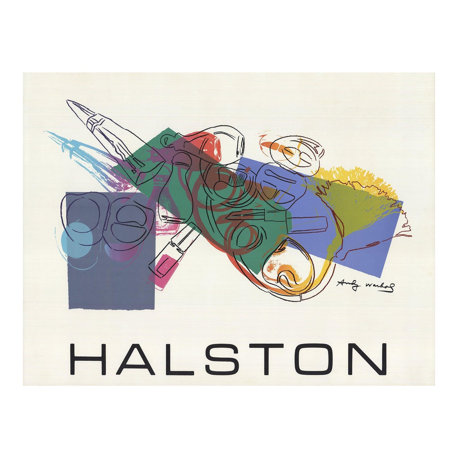 1982 Andy Warhol 'Halston Advertising Campaign Poster' Pop Art ...