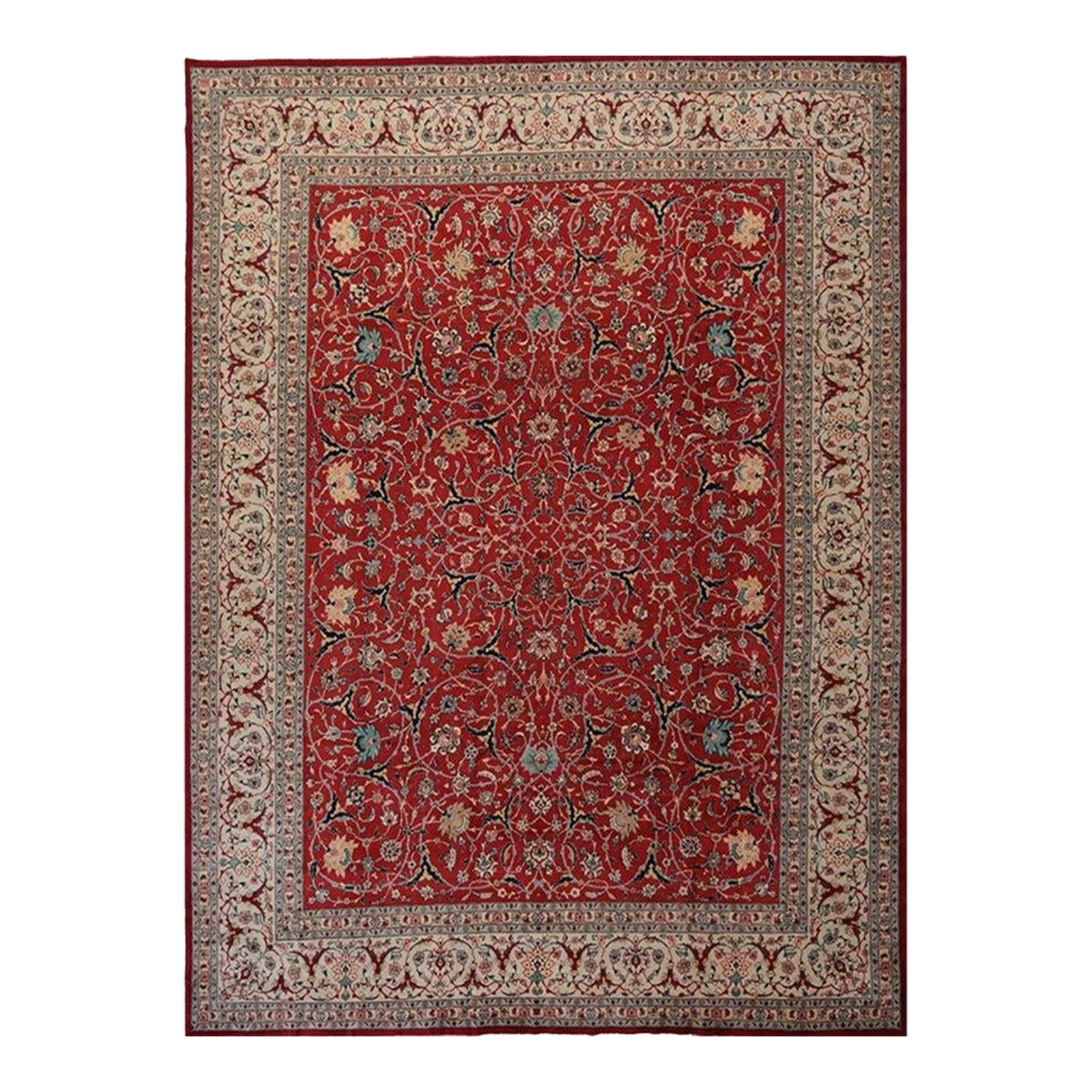 1950s Old Persian Tabriz Area Rug 11x14 | Chairish
