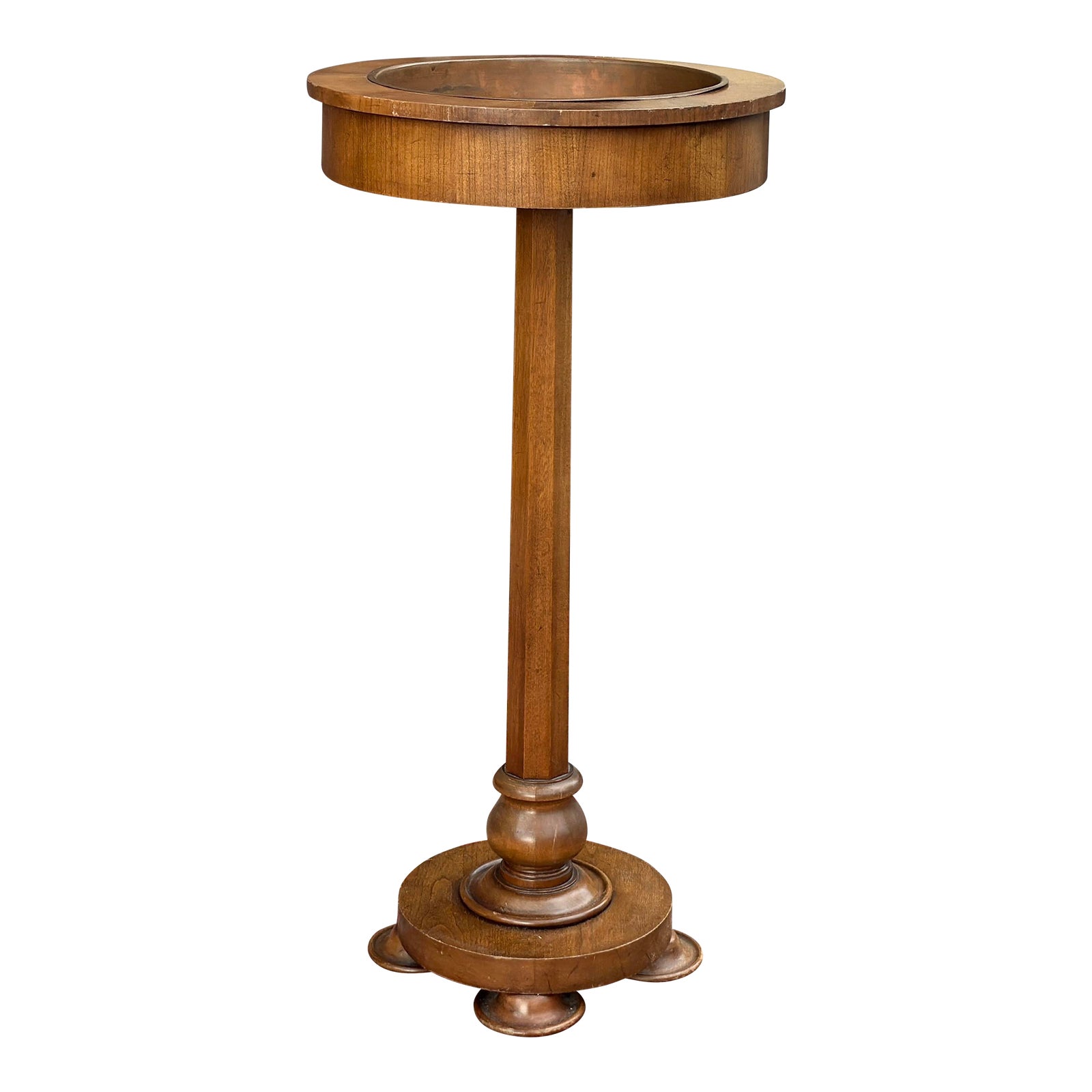 Old Colony Furniture Co. Plant Stand Pedestal With Copper Liner | Chairish