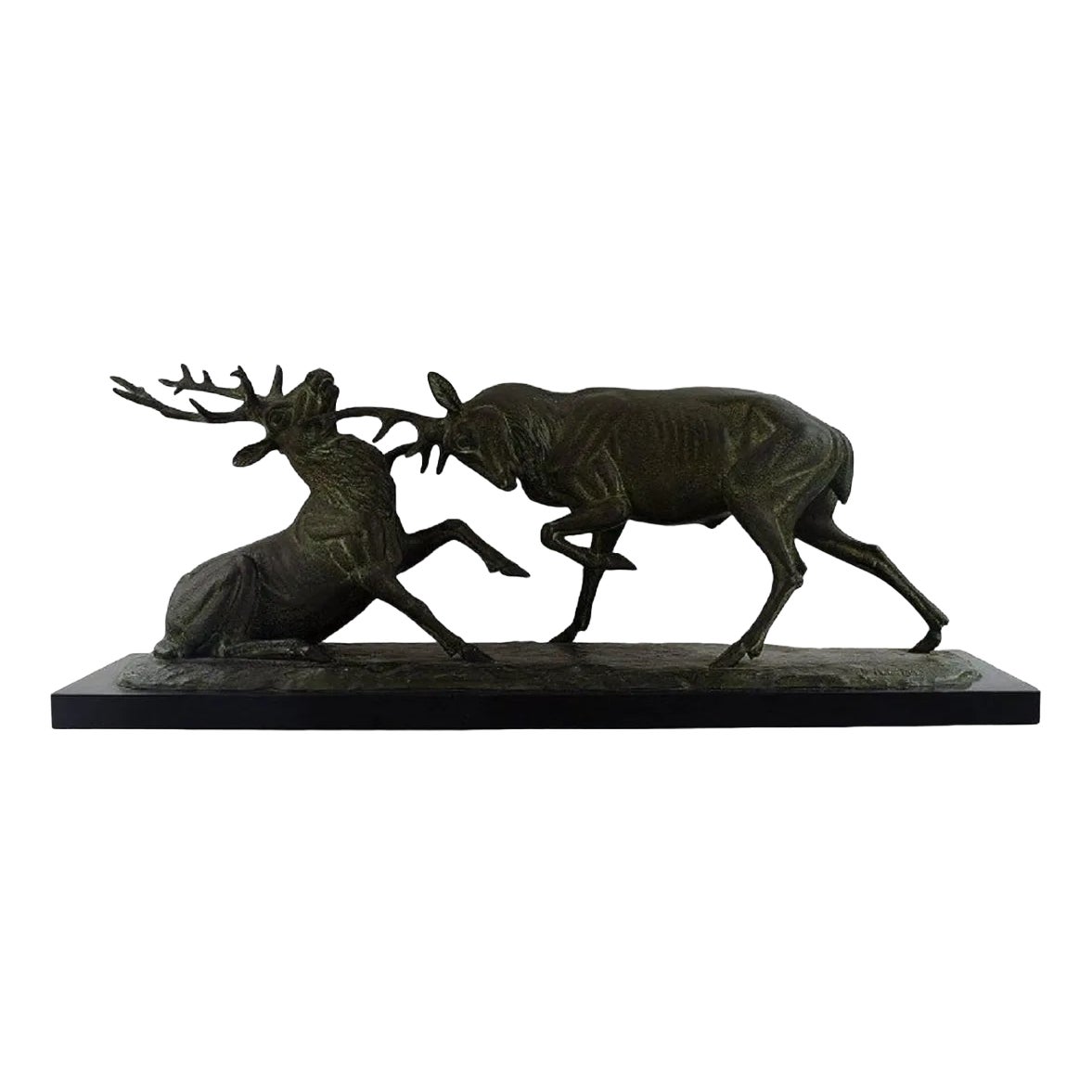 Fighting Deer Colossal Sculpture by Irénée Rochard, France | Chairish