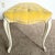 French Provincial Tufted Yellow Bench on Wooden Legs | Chairish