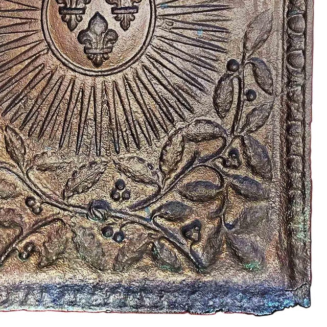 Antique French Cast Iron Fireback | Chairish