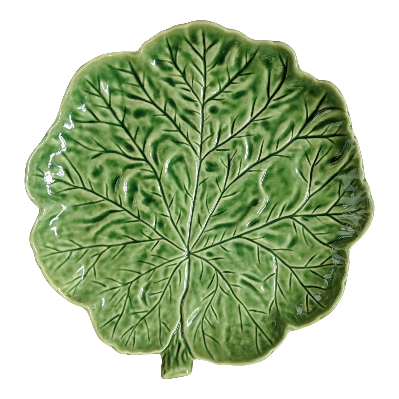 Vintage Bordallo Pinheiro Geranium Leaf Serving Plate | Chairish