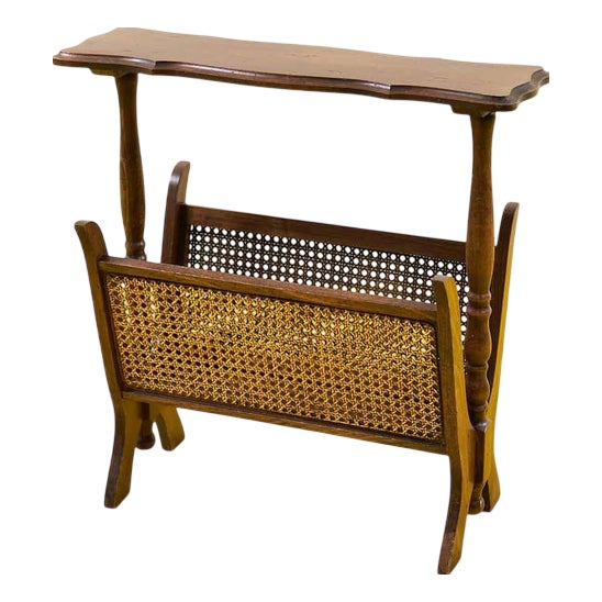 Carved Wooden Magazine Rack | Chairish