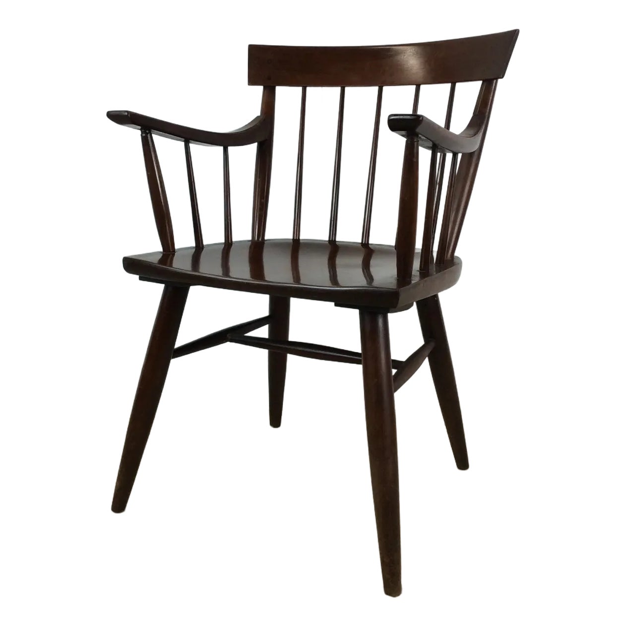Mid Century Modern Walnut Accent Chair With Arms | Chairish