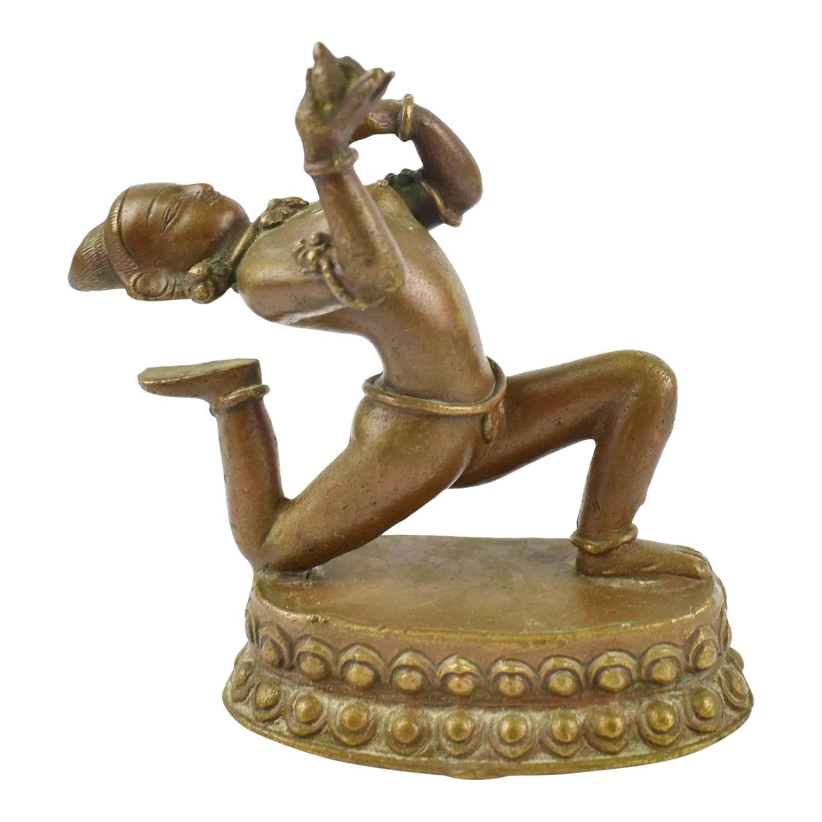 Mid 20th Century Bronze Khmer Style Apsara Goddess Figurine | Chairish