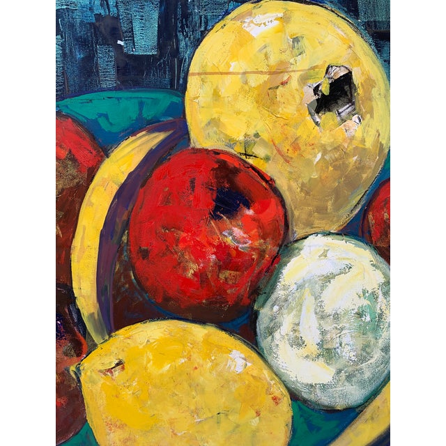 Mid 20th Century Cubist Style Fruit Still Life Painting by Leon Collard ...