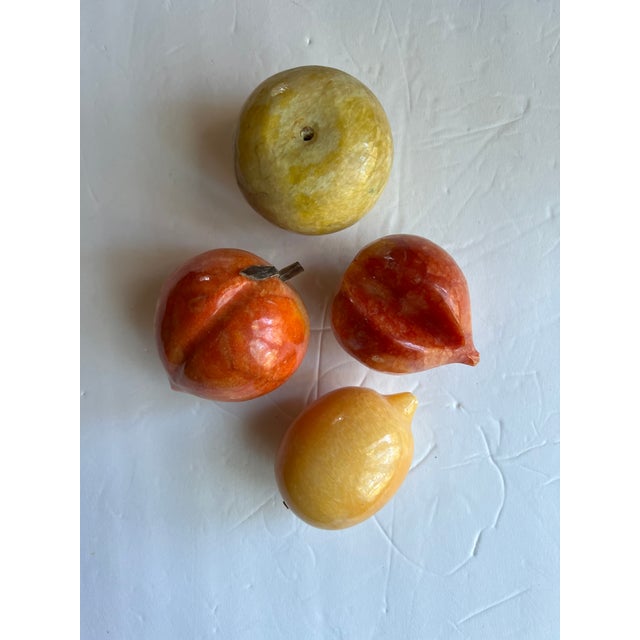 Vintage Alabaster Fruit~4 Pieces | Chairish