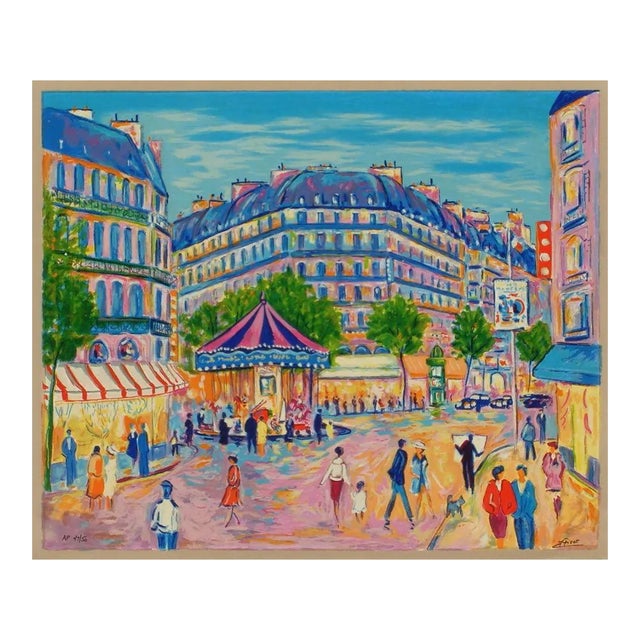 1998 Jean Claude Picot Paris, Merry-Go-Round in the Evening Lithograph ...