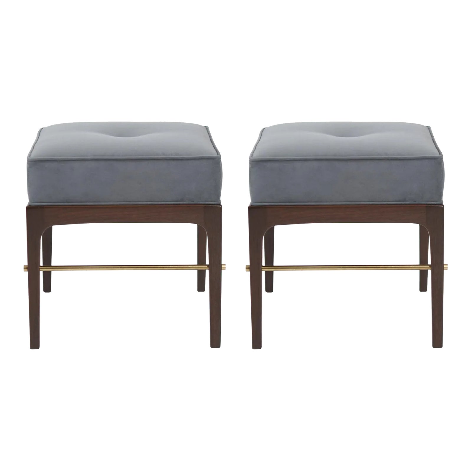 Linear Stools in Walnut Series 18 by Stamford Modern - a Pair | Chairish